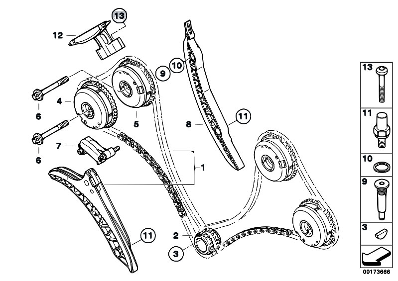 Original Parts for F01 750i N63 Sedan / Engine/ Timing Gear Timing ...