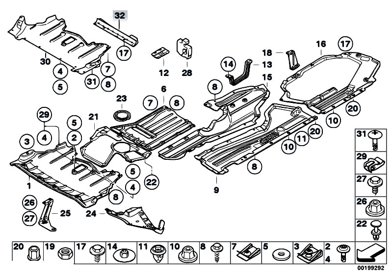Original Parts for E71 X6 30dX M57N2 SAC / Vehicle Trim/ Underfloor ...