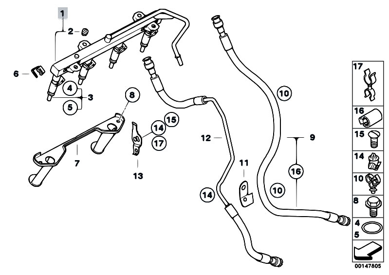 Original Parts for E90 318i N46N Sedan / Fuel Preparation System/ Fuel ...